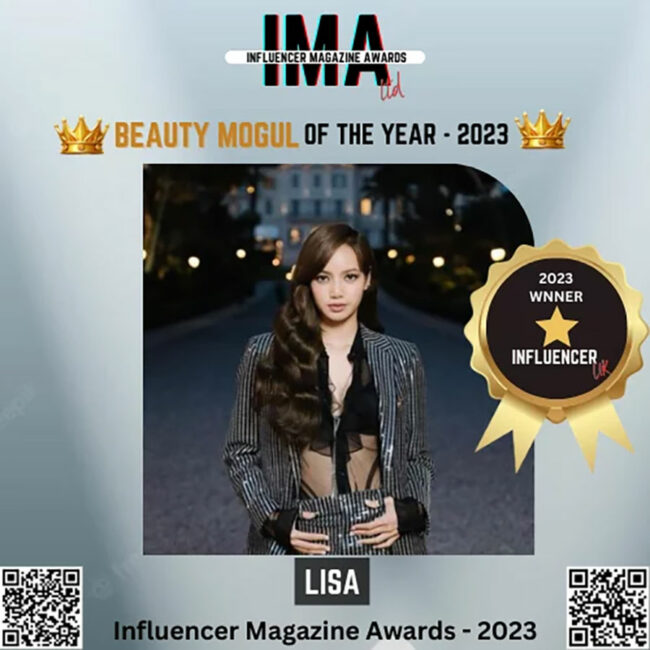 LISA Has Been Crowned the “Beauty Mogul of the Year” at the 2023 ...