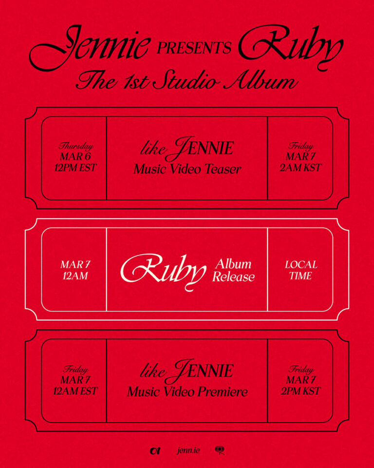 JENNIE “RUBY” Time Table – BLACKPINK CAFÉ